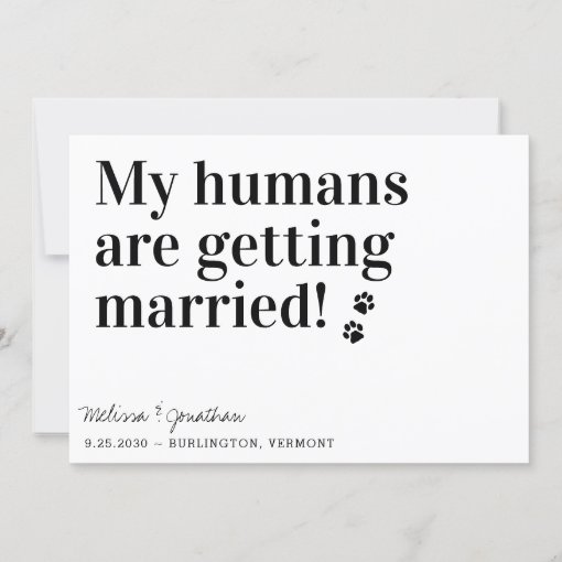 My Humans Are Getting Married Dog Wedding Save The Date | Zazzle