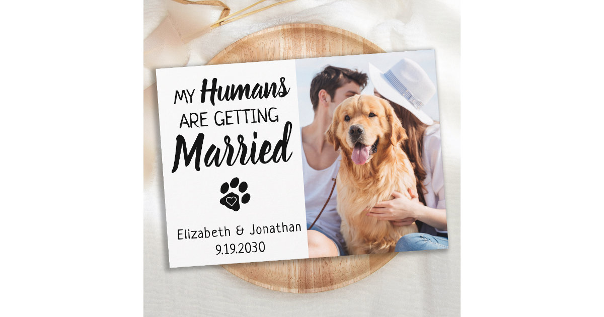 My Humans Are Getting Married Dog Wedding Save The Date | Zazzle