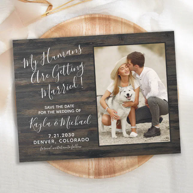 My Humans Are Getting Married Pet Photo Dog Announcement Postcard | Zazzle