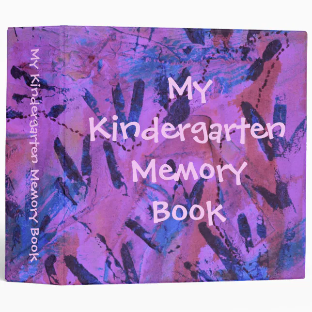 My Kindergarten Memory Book by Janz Violet Artwork 3 Ring Binder | Zazzle