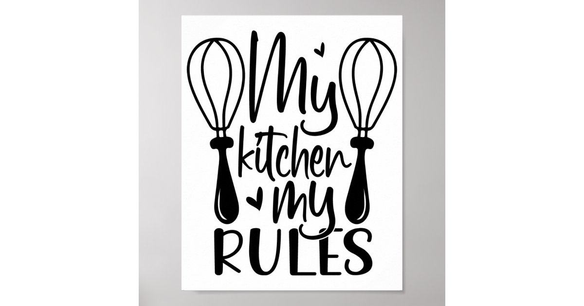 My Kitchen My Rules Quote Poster | Zazzle