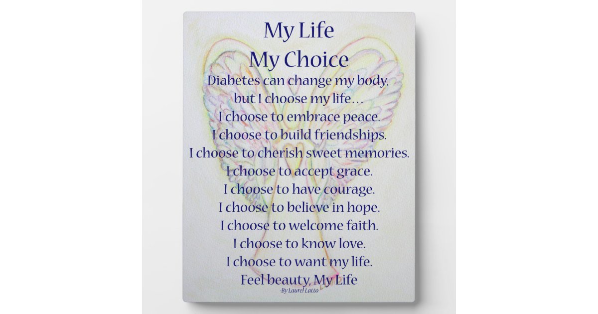 My Life Diabetes Inspirational Poem Plaque | Zazzle