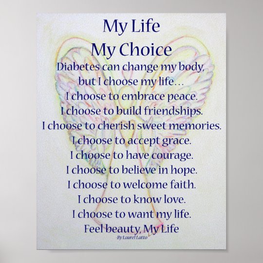My Life Diabetes Inspirational Poem Poster | Zazzle.com