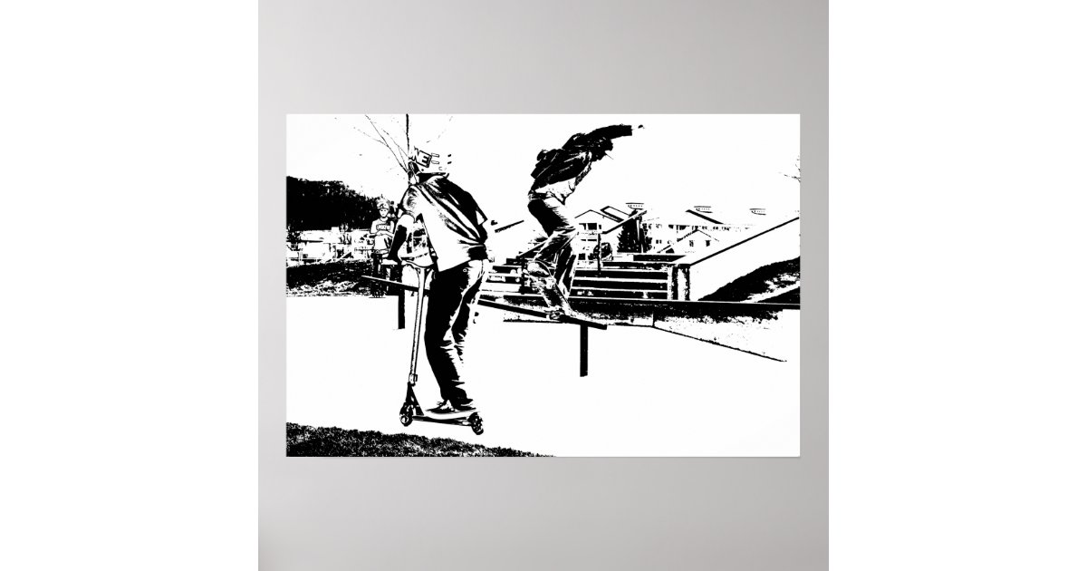 My Life is Skateboarding and Scootering Poster | Zazzle