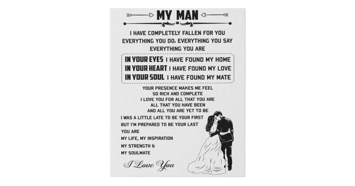 My Man Faux Canvas Print | Zazzle