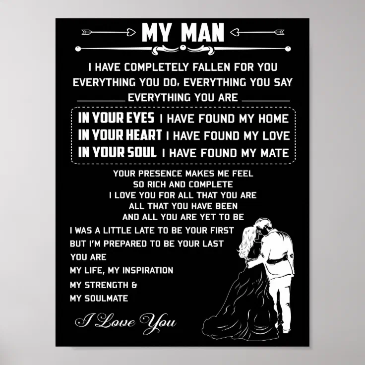 My Man Poster | Zazzle