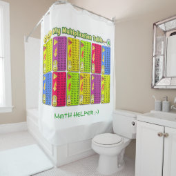 My Multiplication Table Math Helper Shower Curtain | Zazzle