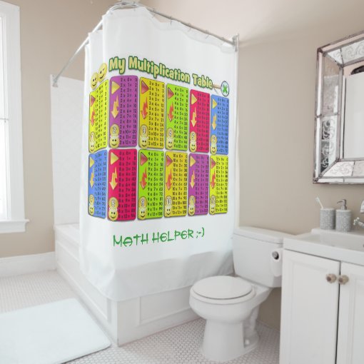 My Multiplication Table Math Helper Shower Curtain | Zazzle