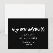 My new address Simple moving announcement black Postcard | Zazzle