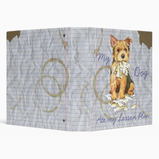 My Norwich Terrier Ate my Lesson Plan Binder | Zazzle
