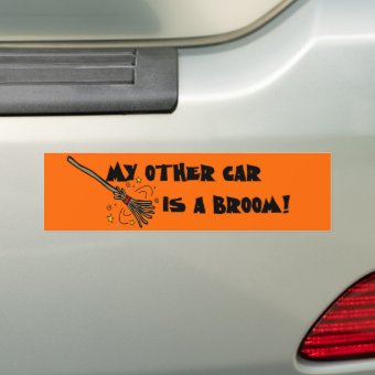 My Other Car Is A Broom Bumper Sticker | Zazzle