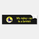 Orange Halloween Witch on Broomstick Bumper Sticker | Zazzle.com