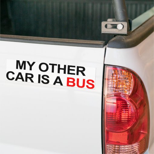 My Other Car Is A Bus Bumper Sticker | Zazzle