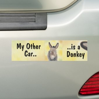 My Other Car is a Donkey bumper sticker | Zazzle