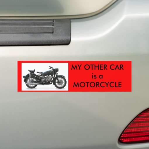 My Other Car is a Motorcycle Bumper Sticker | Zazzle