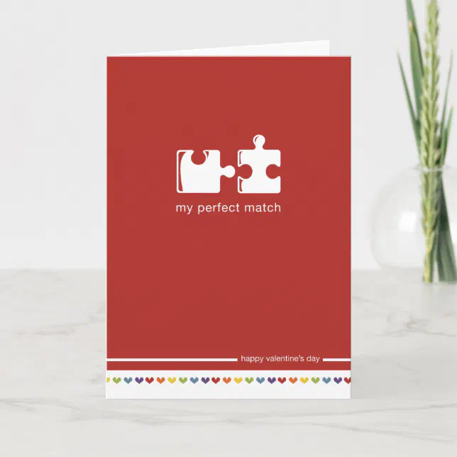 My Perfect Match Valentine's day Holiday Card | Zazzle