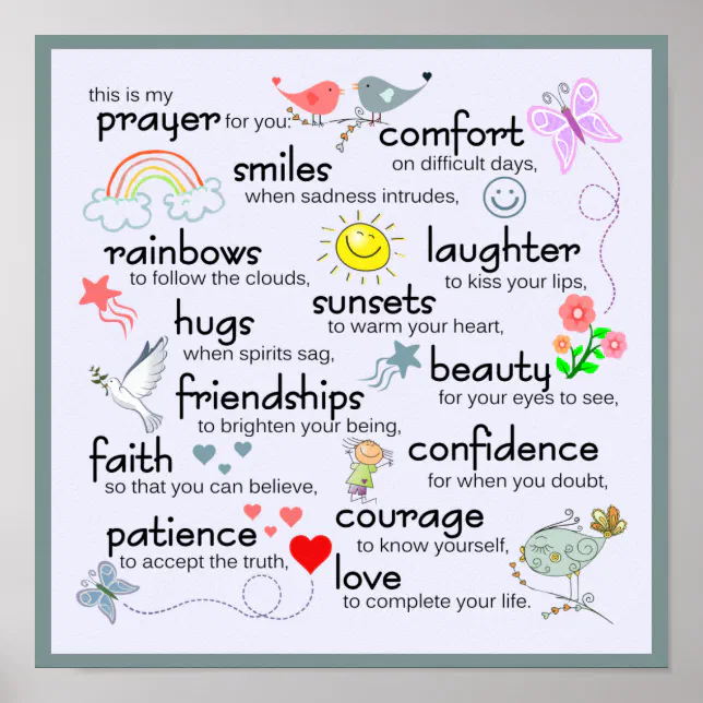 My Prayer For You | Blue Poster | Zazzle