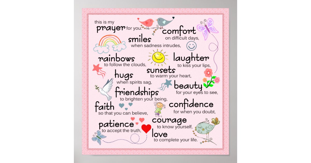 My Prayer For You in Pink Poster | Zazzle