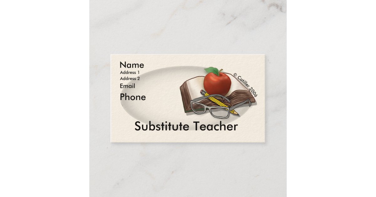 My Substitute Teacher Business Card | Zazzle