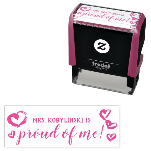 my teacher is proud of me teacher stamp- CUTE Self-inking Stamp | Zazzle