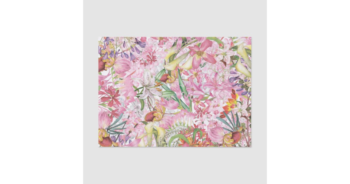 My tropical colorful foliage exotic flower garden tissue paper | Zazzle