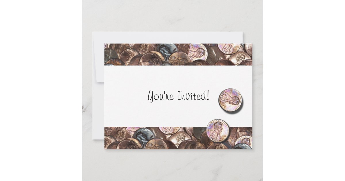 My Two Cents Worth Invitation | Zazzle