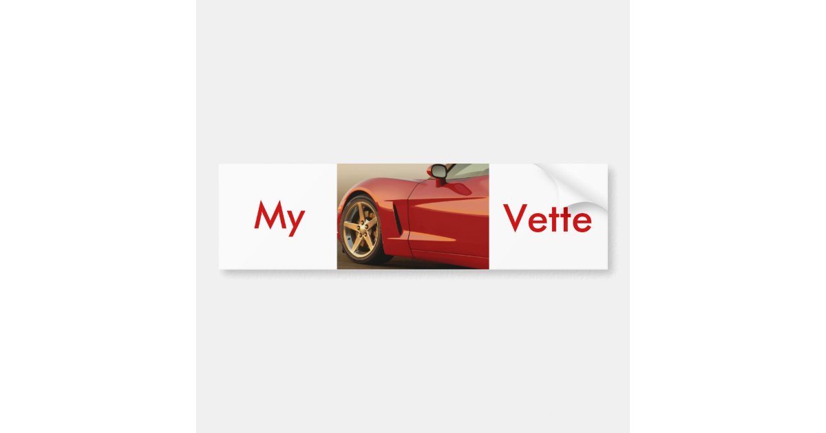 My Valentine Red Corvette Bumper Sticker | Zazzle