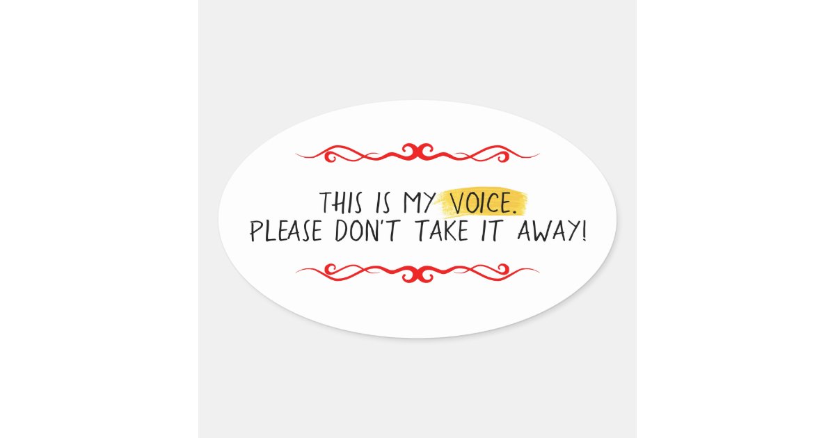 My Voice AAC Oval Sticker | Zazzle