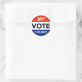 My Vote Counts Classic Round Sticker | Zazzle