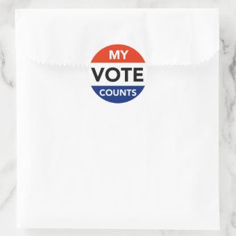 My Vote Counts Classic Round Sticker | Zazzle