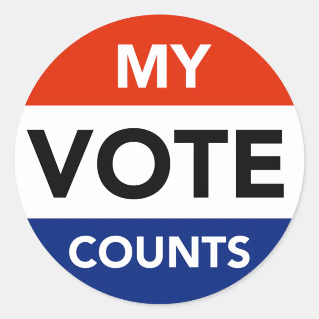 My Vote Counts Classic Round Sticker | Zazzle