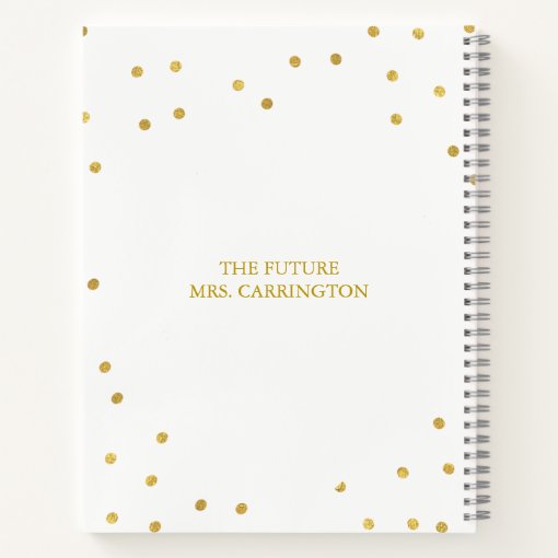 My Wedding Story Gold Dots Future Mrs Bridal Gift Notebook | Zazzle