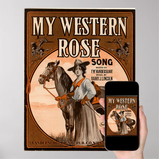 My western rose poster | Zazzle