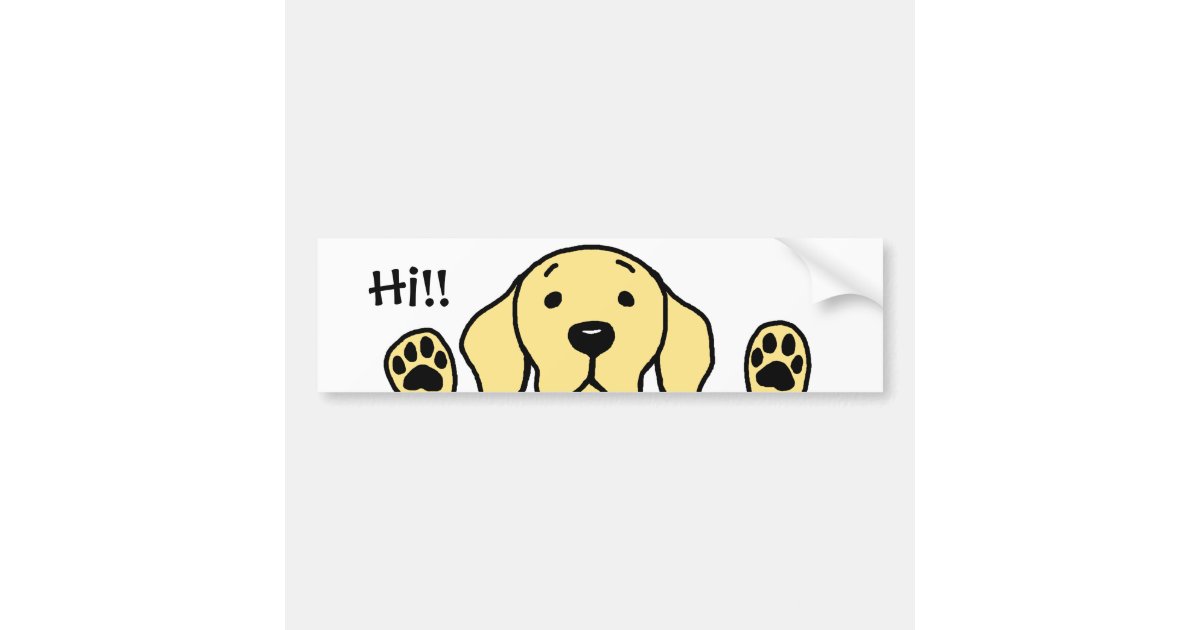 My Yellow Lab "Hi!!" Bumper Sticker | Zazzle