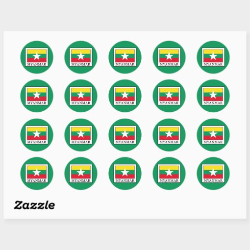 Myanmar Classic Round Sticker | Zazzle