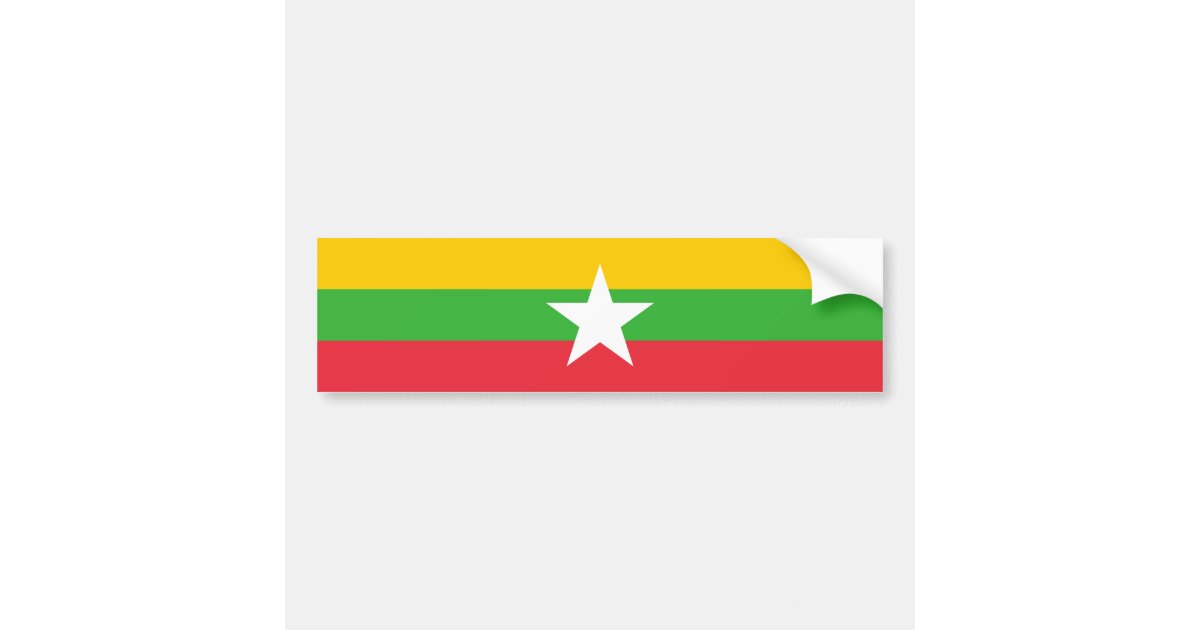 Myanmar Flag Bumper Sticker | Zazzle