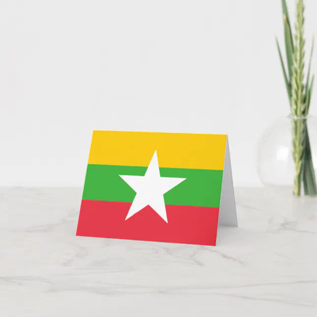 Myanmar Flag Card | Zazzle