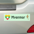 Myanmar Flag Heart + Map Bumper Sticker | Zazzle
