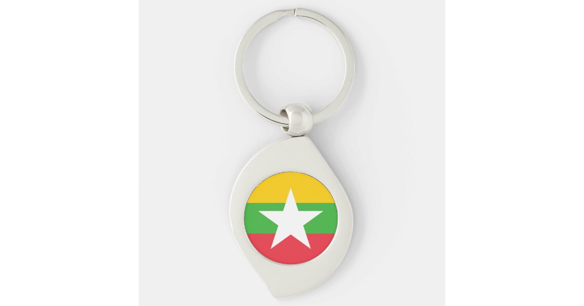 Myanmar Flag Keychain | Zazzle