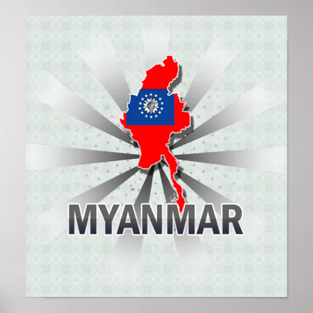 Myanmar Flag Map 2.0 Poster | Zazzle