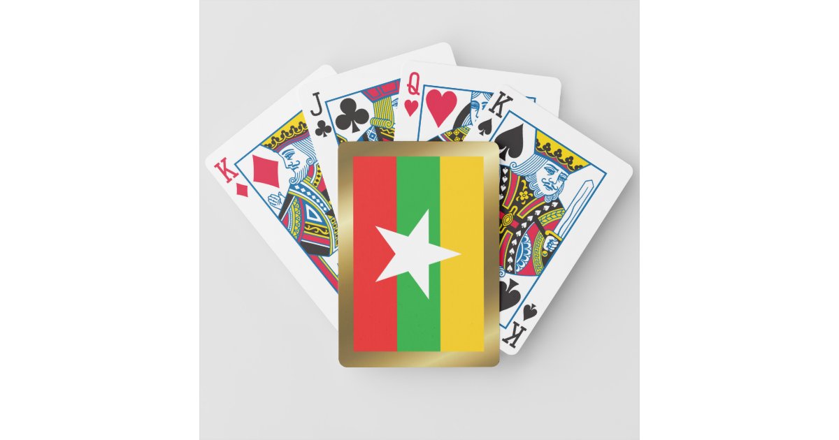 Myanmar Flag Playing Cards | Zazzle.com