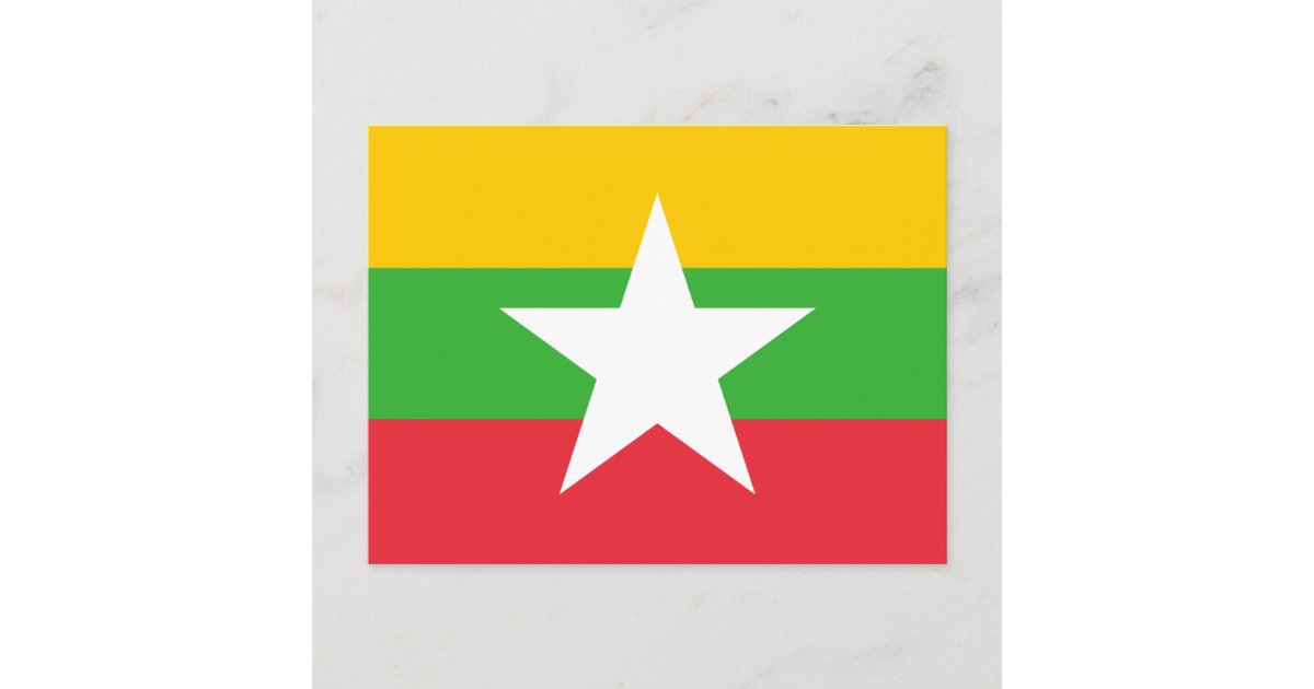 Myanmar Flag Postcard | Zazzle