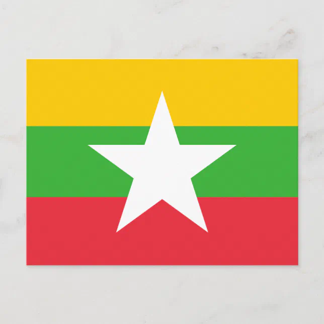 Myanmar Flag Postcard | Zazzle