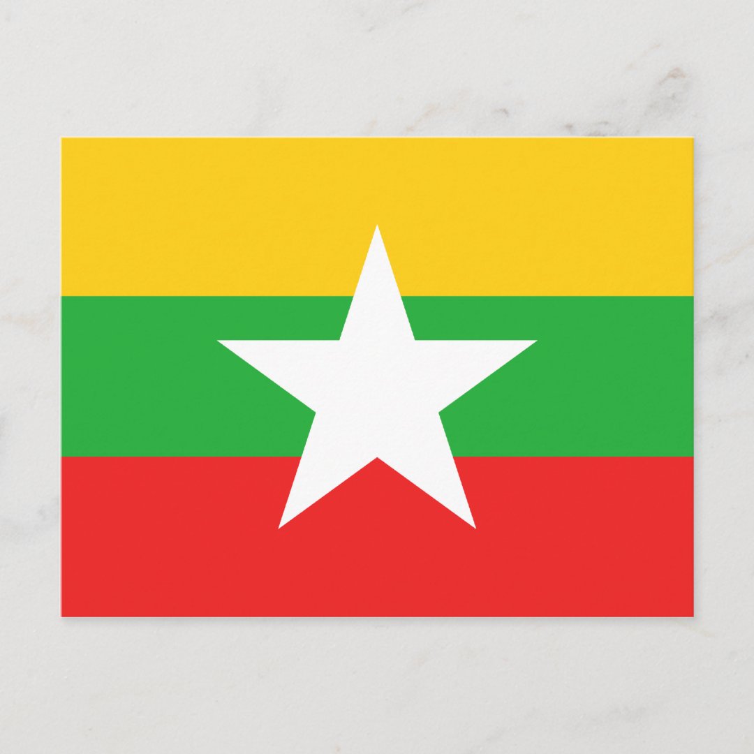 Myanmar Flag Postcard | Zazzle