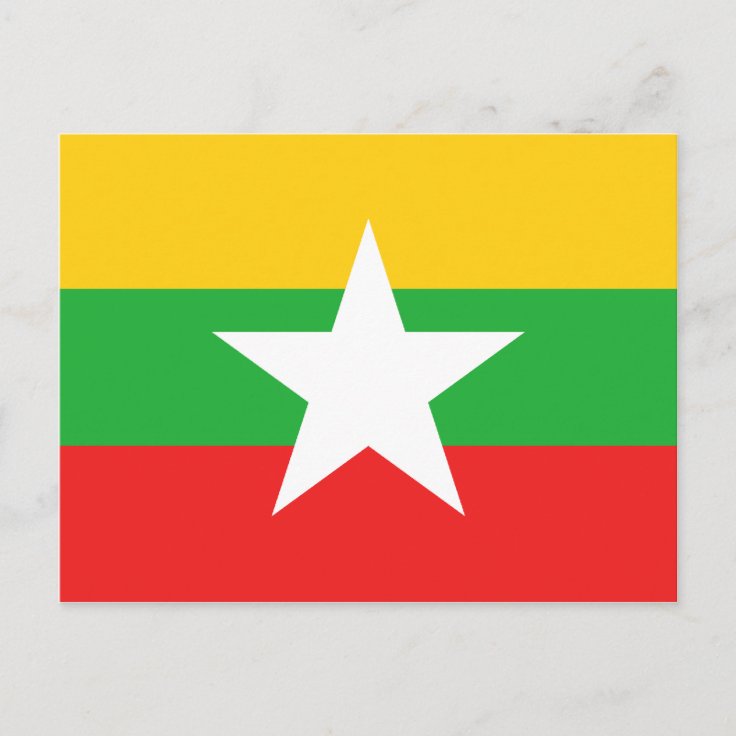 Myanmar Flag Postcard | Zazzle