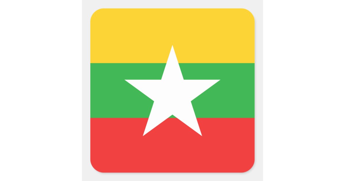 Myanmar Flag Sticker | Zazzle