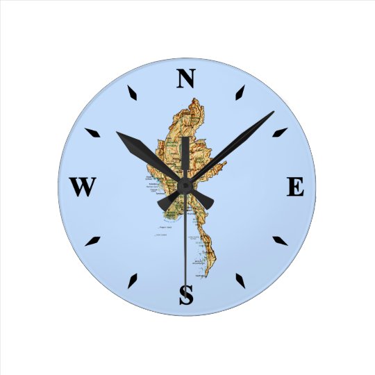 Myanmar Map Clock | Zazzle.com