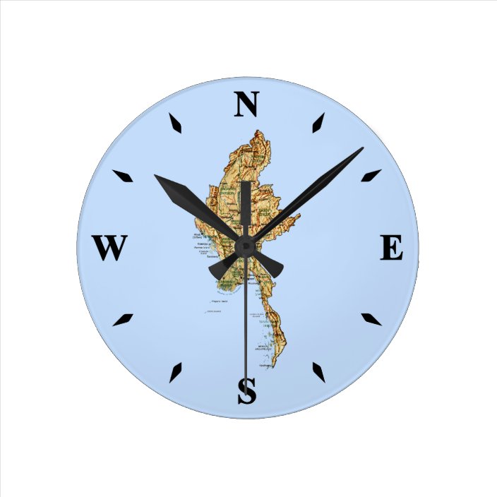 Myanmar Map Clock | Zazzle.com