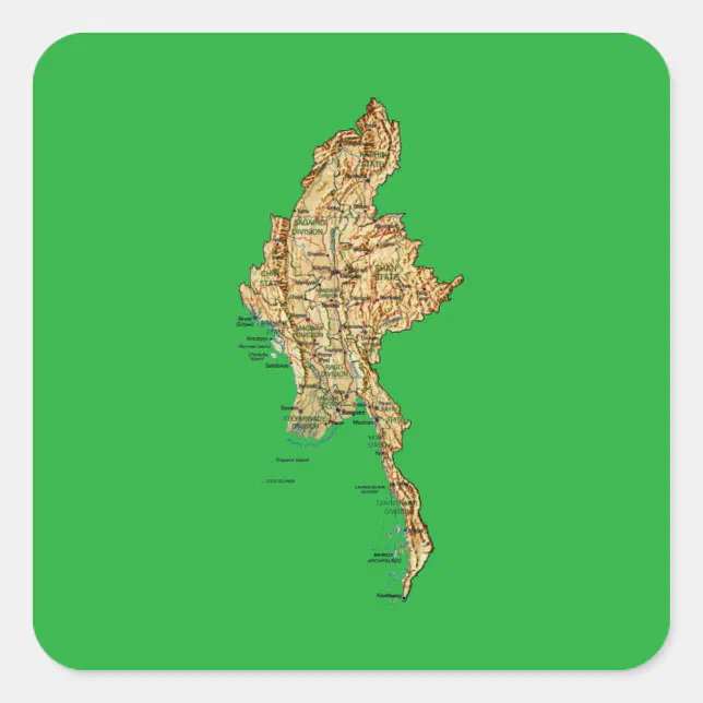 Myanmar Map Sticker | Zazzle