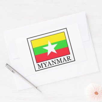 Myanmar Rectangular Sticker | Zazzle